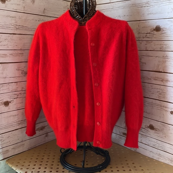 Vintage | Sweaters | Vintage Keomi Red Angora Set | Poshmark